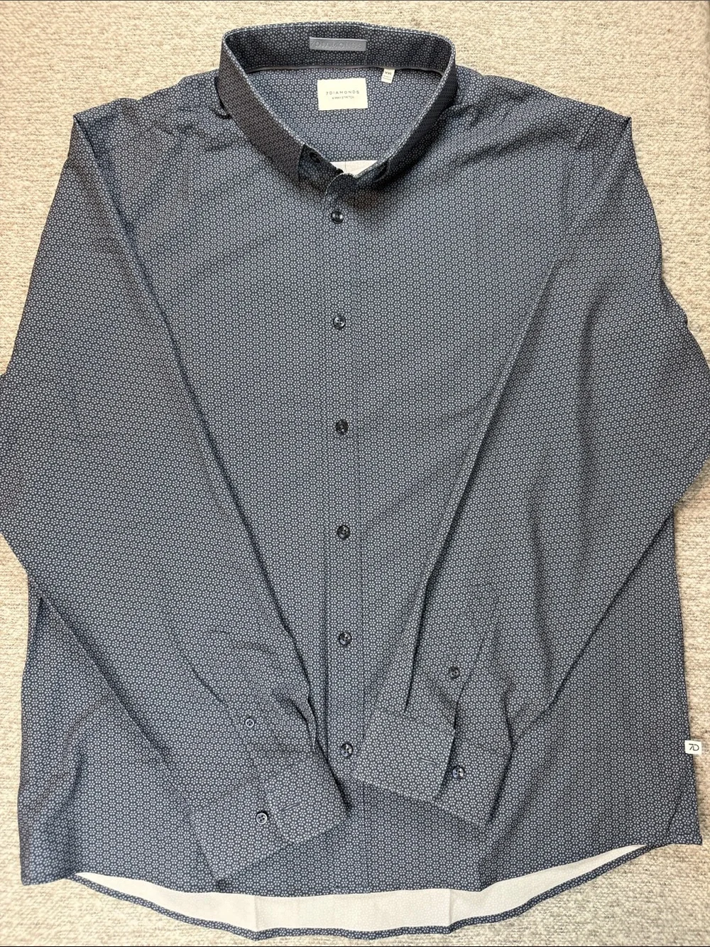 7 Diamonds | Shirts | 7 Diamonds Navy Microgeometric Buttonup Shirt 4 ...